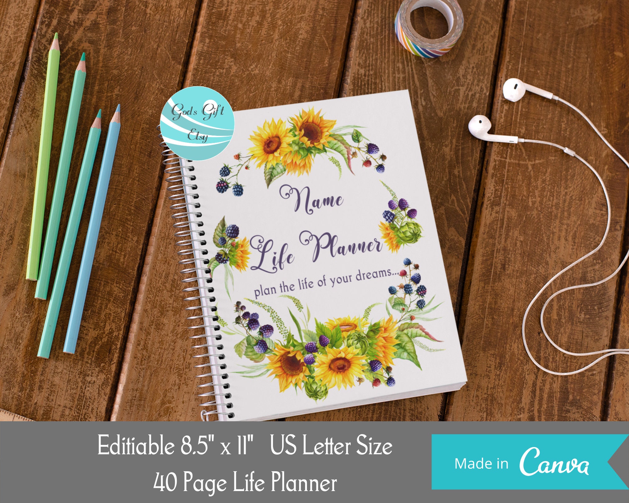Editable ULTIMATE LIFE PLANNER Printable Planner Pages to - Etsy