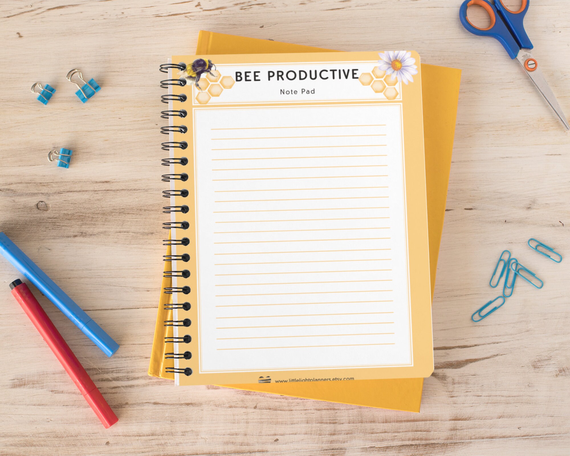 PRINTABLE BEE Productive PLANNER, Day Week Month Year, Lists, Notepaper ...