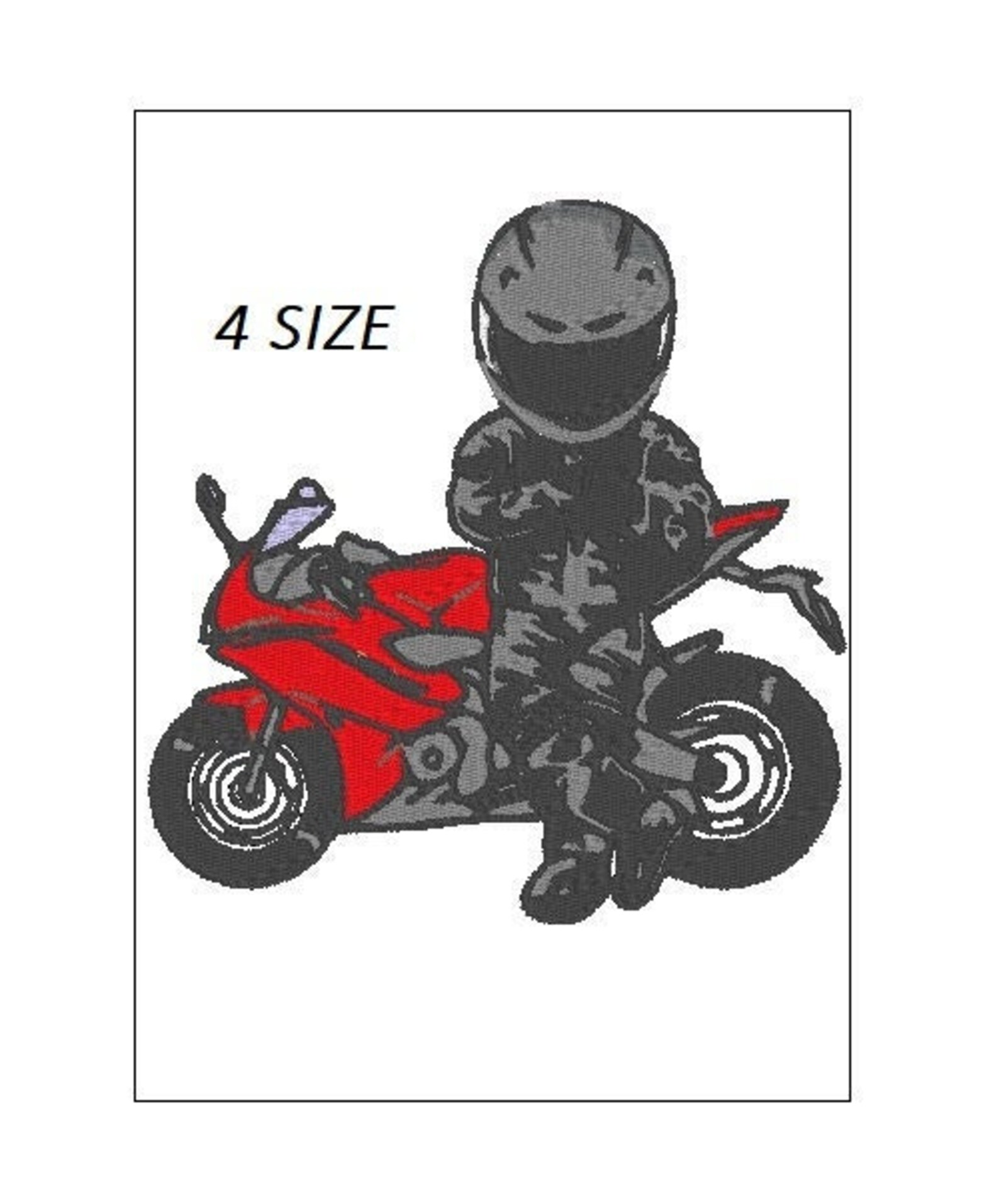Motorcycle Digitized Filled Machine Embroidery Design Digital - Etsy