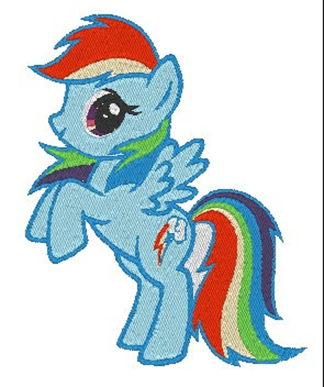 Rainbow Dash Digitized Filled Machine Embroidery Design Digital ...