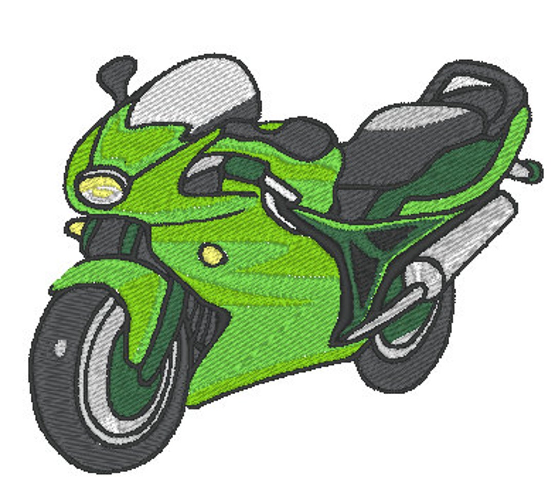 Motorcycle Digitized Filled Machine Embroidery Design Digital Download ...