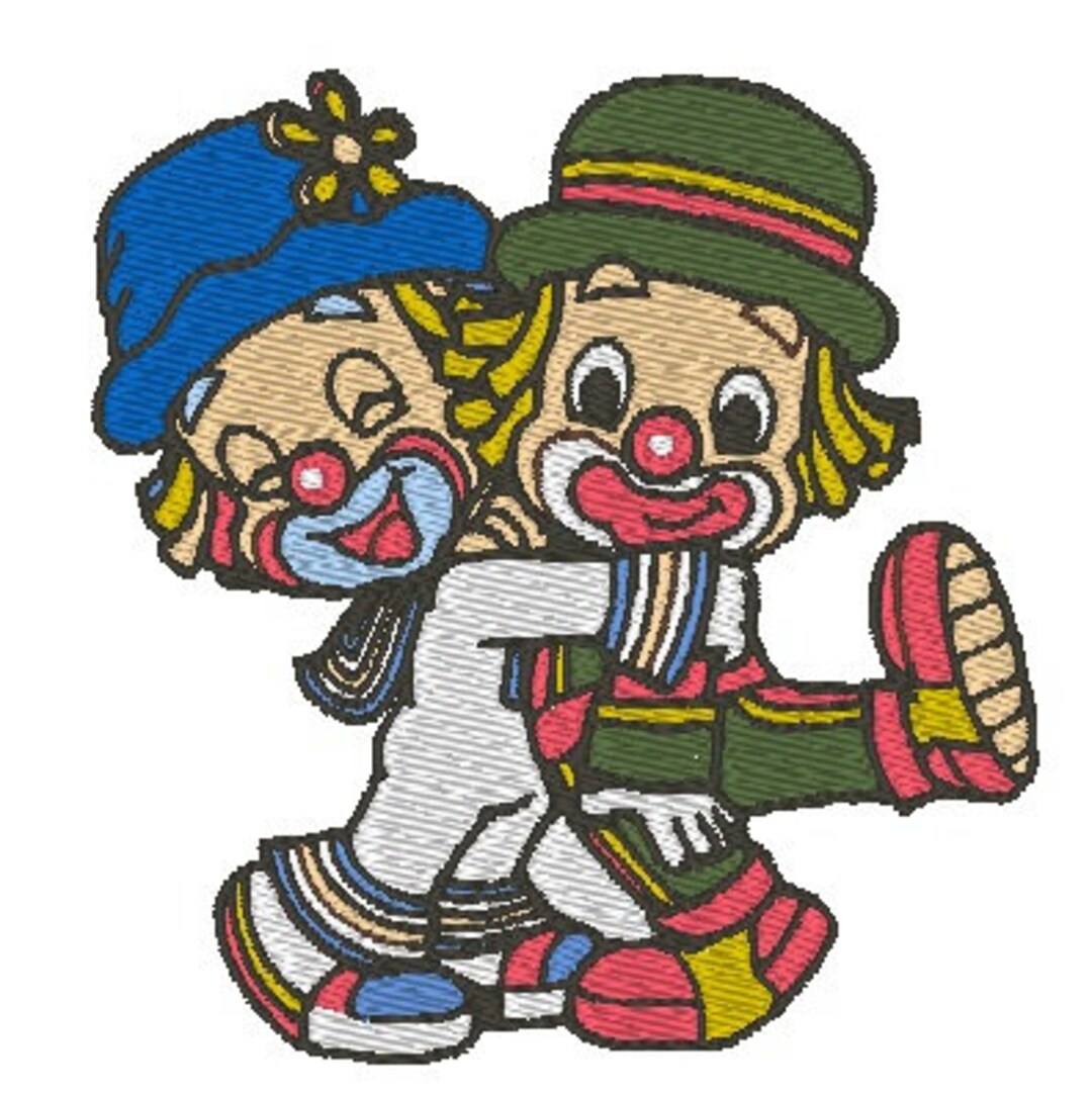 Clown Digitized Filled Machine Embroidery Design Digital Download - Etsy