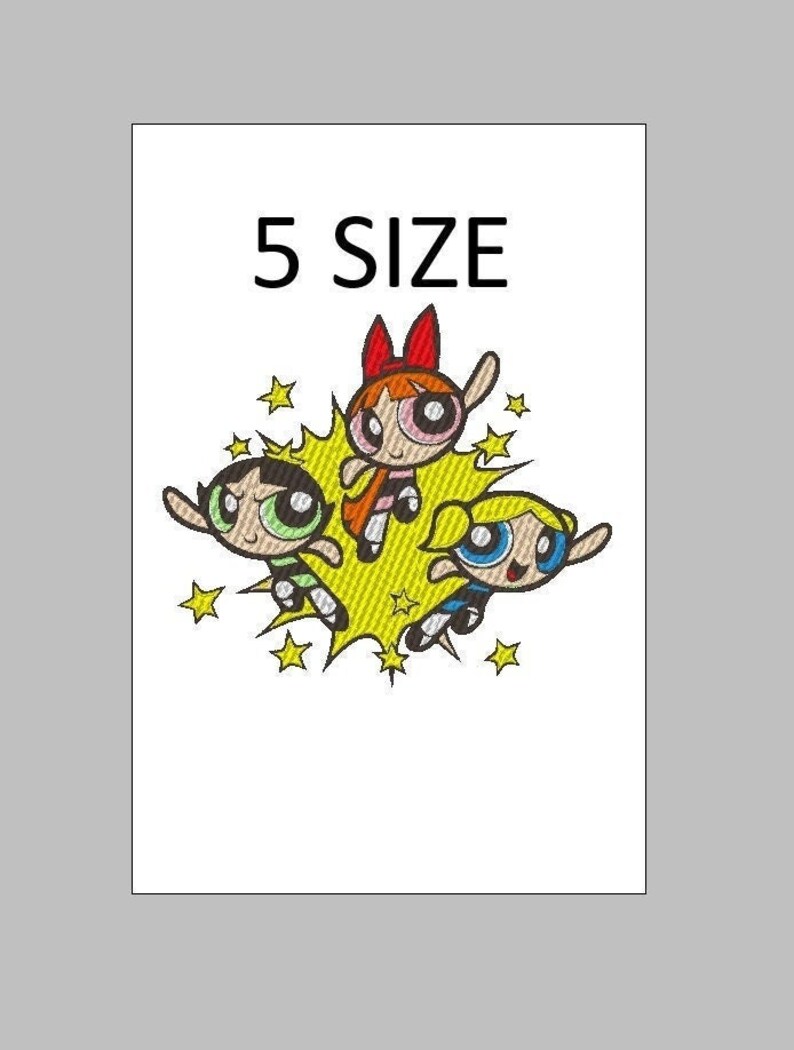 Powerpuff Girl Digitized Filled Machine Embroidery Design Digital ...