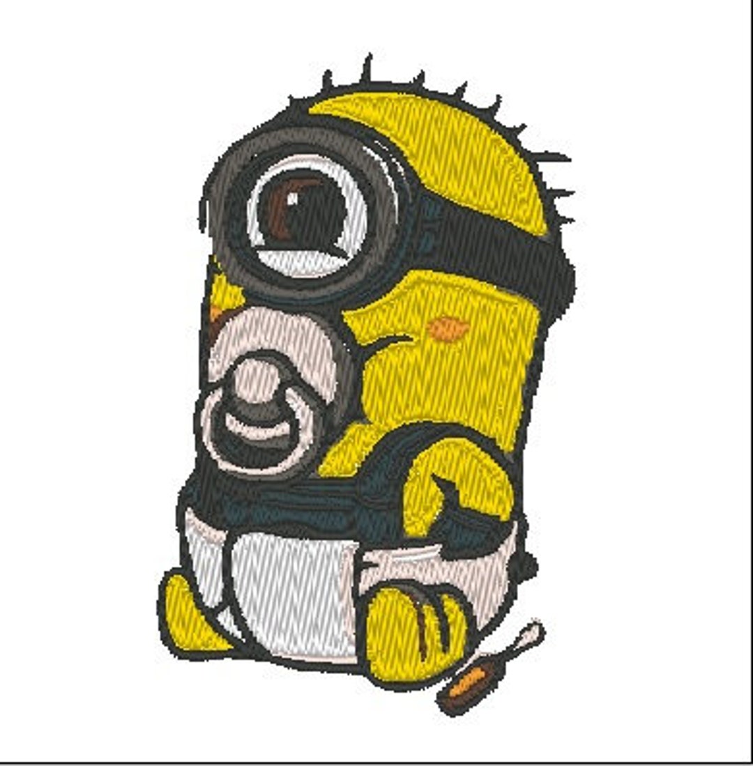 Minion Digitized Filled Machine Embroidery Design Digital Download - Etsy