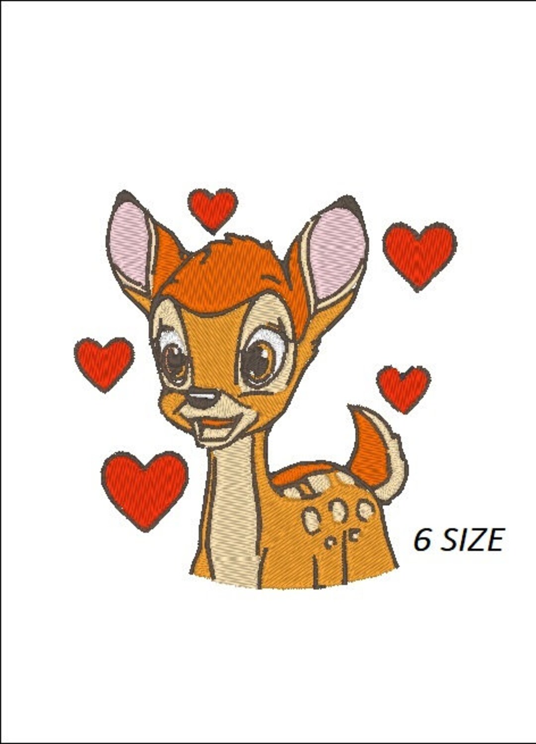 Bambi Digitized Filled Machine Embroidery Design Digital Download - Etsy