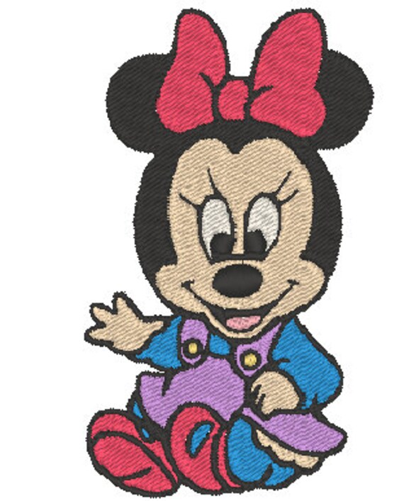 Minnie Mouse Digitized Filled Machine Embroidery Design - Etsy