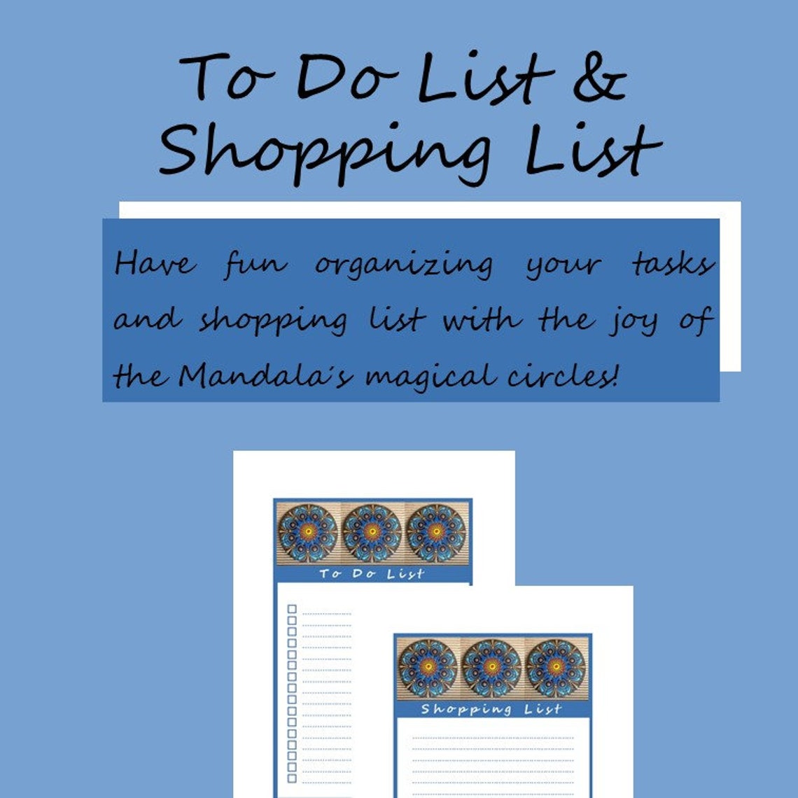 DIGITAL Mantô Printable to Do List/shopping List/notes Planners English ...