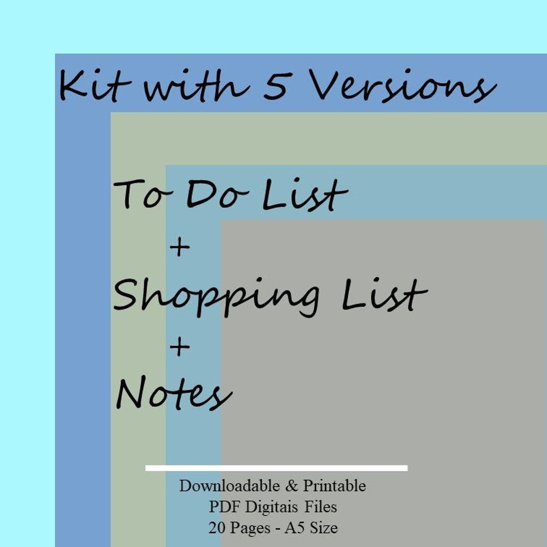 DIGITAL Mantô Printable to Do List/shopping List/notes Planners English ...