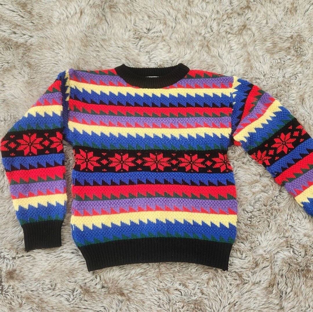 Christopher Rand Vintage Knit Children's Christmas Sweater Size L(7) - Etsy