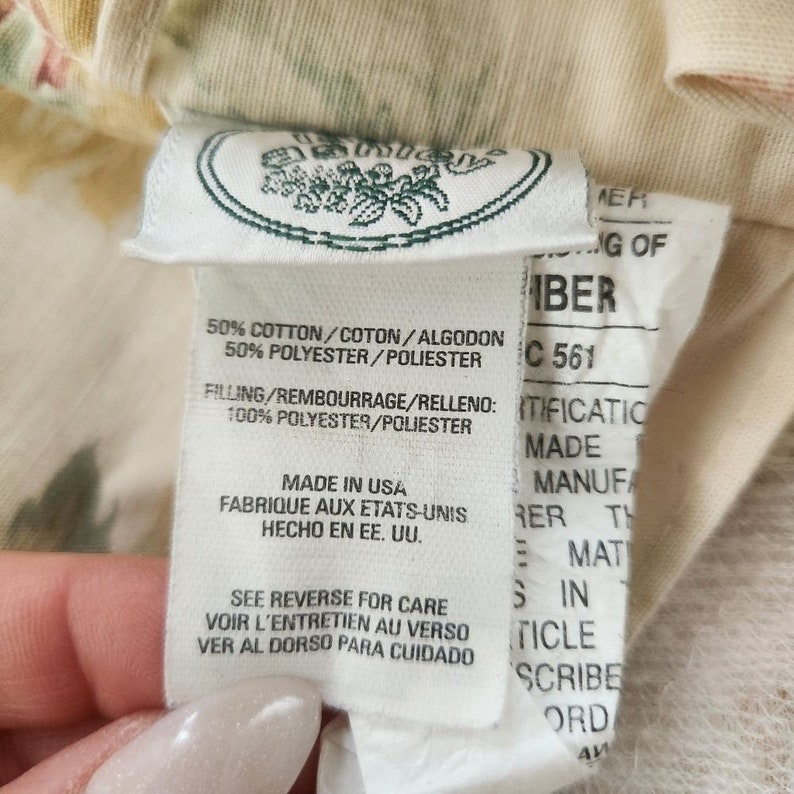 Laura Ashley Vintage Floral Pillow Shams Cream With Sage Green Trim - Etsy