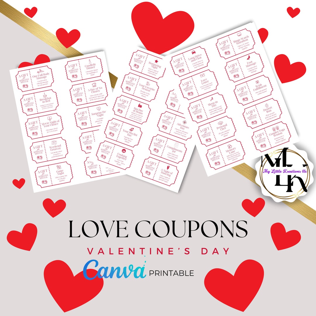 DIY Love Coupons Printables | Valentine’s Day | Couple’s Gifts - Etsy
