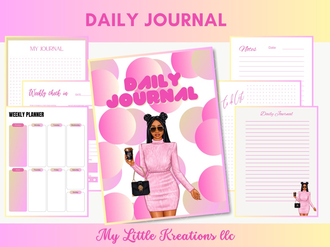 Pink Canva Editable Undated Daily/weekly Notes Planner Template DIY - Etsy