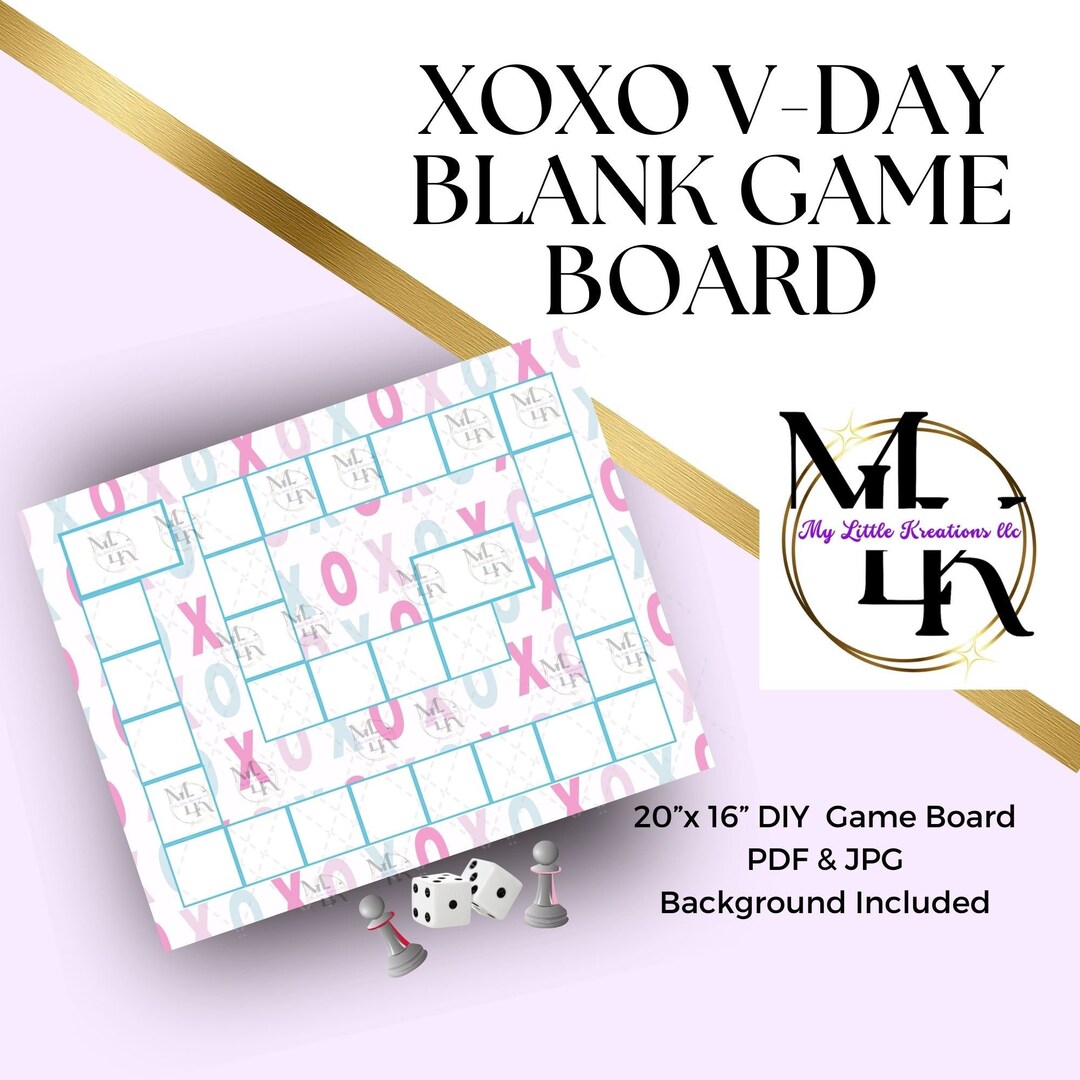 XOXO DIY Blank Game Board Template |valentine’s Day | Couples - Etsy