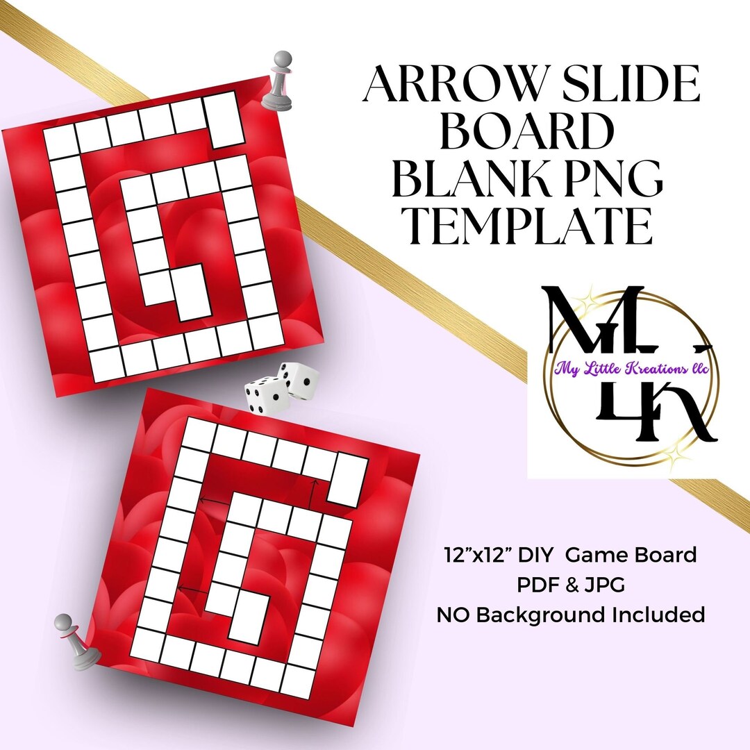 Blank DIY Board Game Template With and Without Arrow Slide - Etsy
