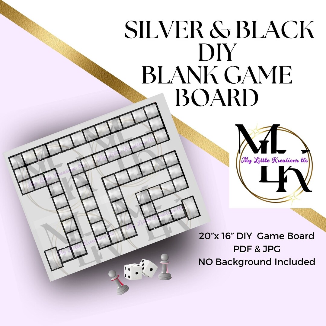 Silver Blank DIY Board Game Template - Etsy