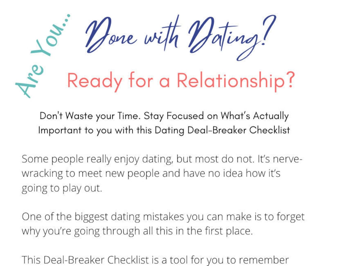 Dating Checklist Done With Dating Ready for a Relationship | Etsy