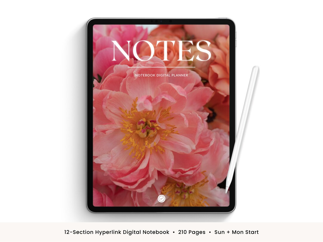 12-section Digital Notebook, Portrait Digital Notebook, 60 Digital ...