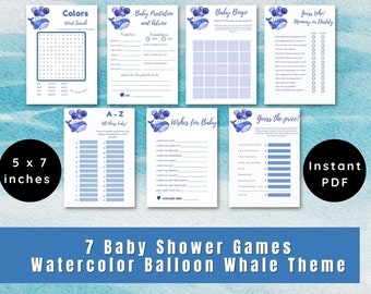 7 Baby Shower Games-under the Sea Theme 5 7 In - Etsy