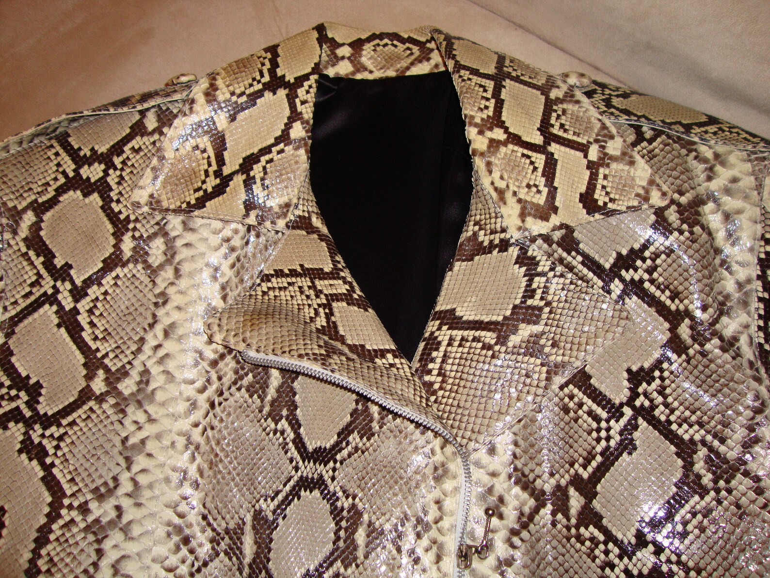 Biker Jacket Genuine Python Snakeskin | Etsy