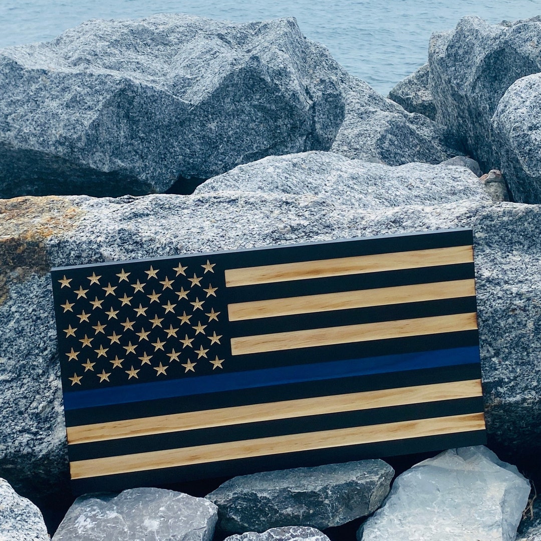 Wooden Thin Blue Line Flag, Thin Red Line, Thin Yellow Line - Etsy
