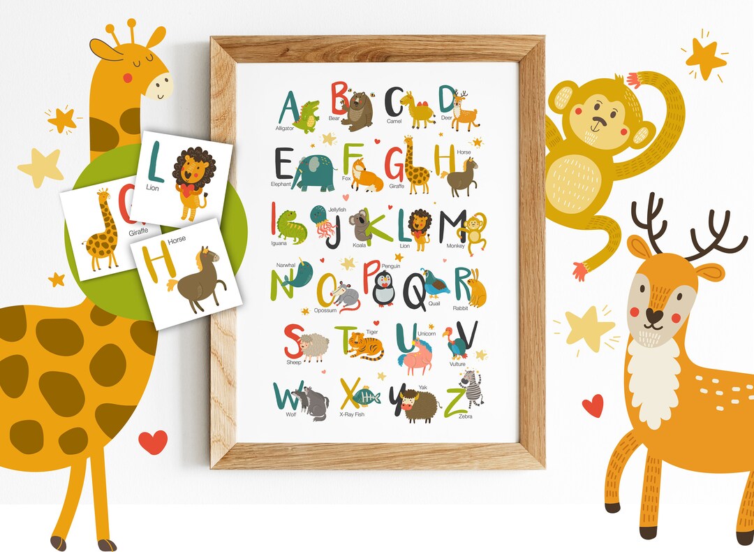 Imprimé Alphabet animal, Cartes avec lettres alphabétiques, Instant ...