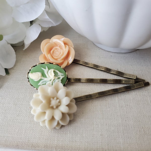 Bobby Pin Flowers - Etsy