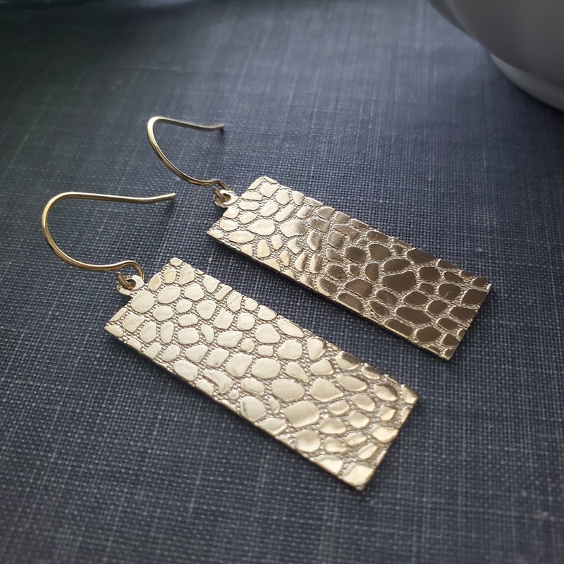 Leather Bar Earrings - Etsy