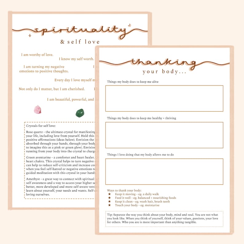 Self Love Workbook PRINTABLE Worksheets + GUIDE for Loving Yourself ...