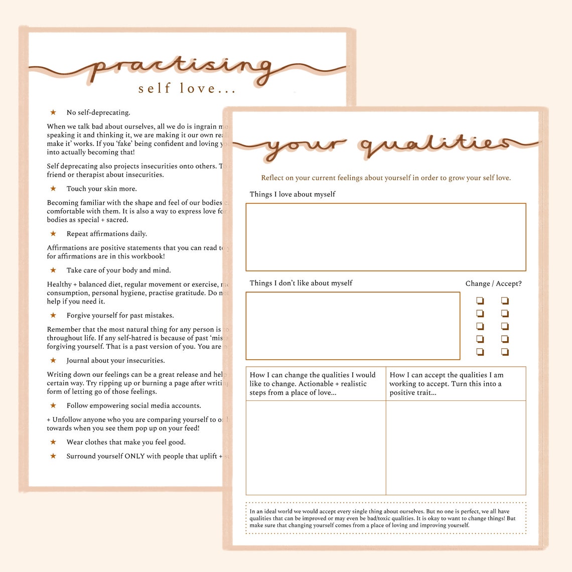 Self Love Workbook Printable Worksheets Guide For Loving Yourself