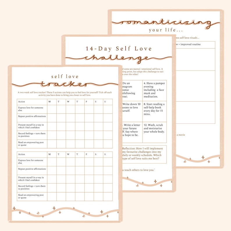 Self Love Workbook PRINTABLE Worksheets + GUIDE for Loving Yourself ...