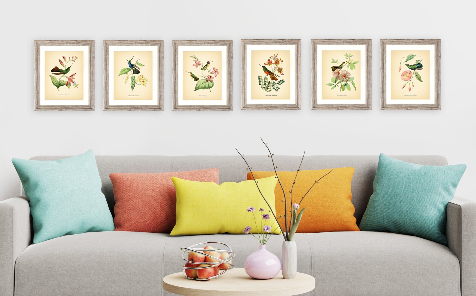 8x10'' HUMMINGBIRD PRINTS SET Set Bird Print Flower Nature Wall Art ...