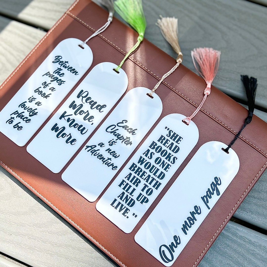 Acrylic Bookmark Gift , Bookmark With Vinyl Sign, Reader Gift, Gift for ...