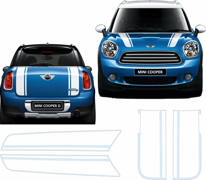 Mini R60 Countryman One Cooper / S / JC W / D Bonnet & Rear Stripes ...