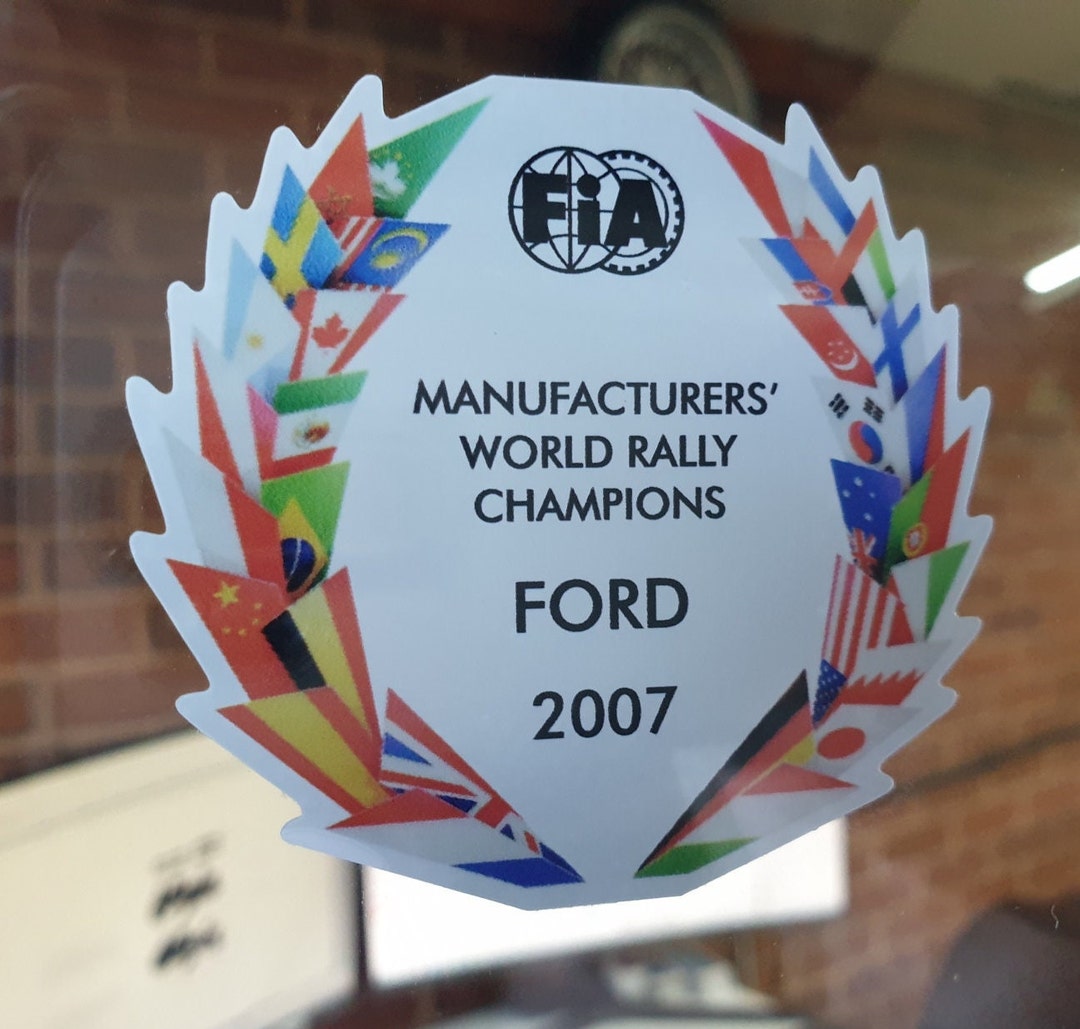 Fits: Ford Focus Fiesta Puma ST RS FIA World Rally Champions 2007 Glass ...