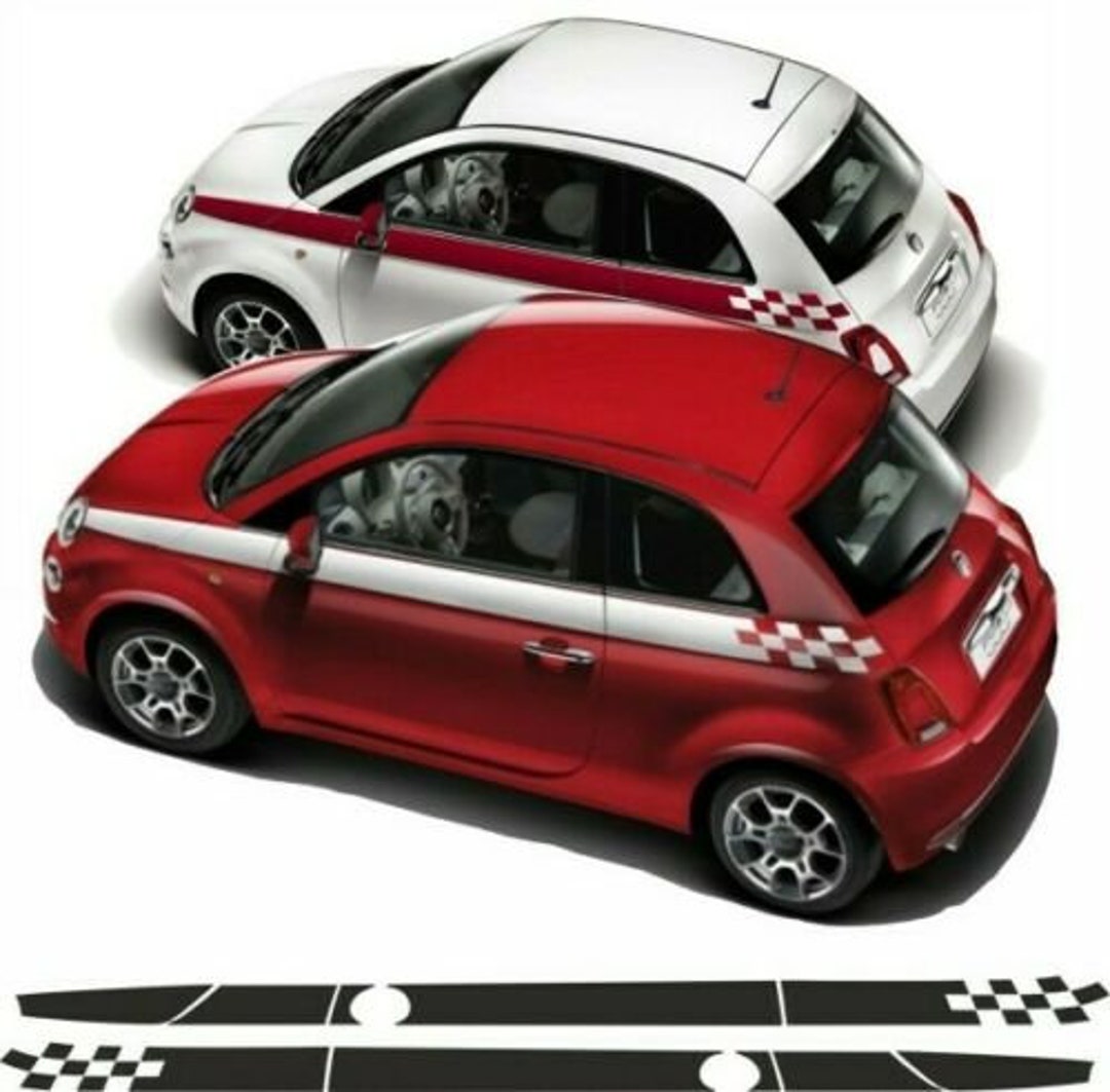 White Fiat Red Strip