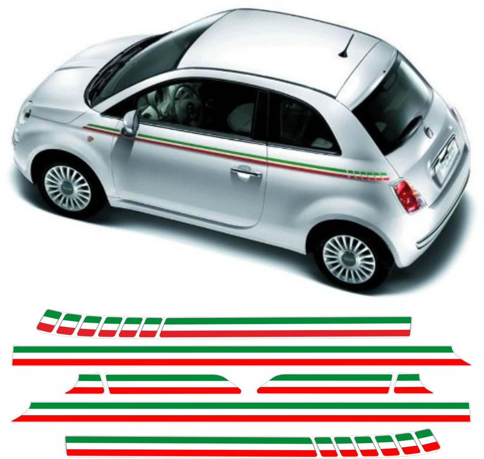 Fiat 500 Italian Side Stripes Stickers Decals Exact OEM - Etsy
