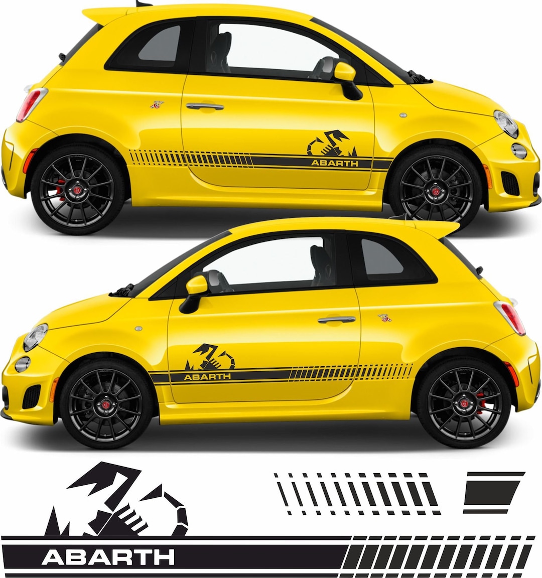 Fiat 500 595 Abarth Side Stripes Stickers Exact Correct Size as Genuine ...
