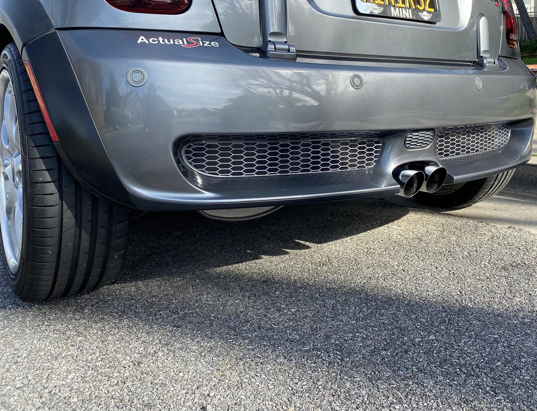 Mini R50 R52 R53 Cooper S / JCW Aero Rear Bumper Grill Inlays Decals ...