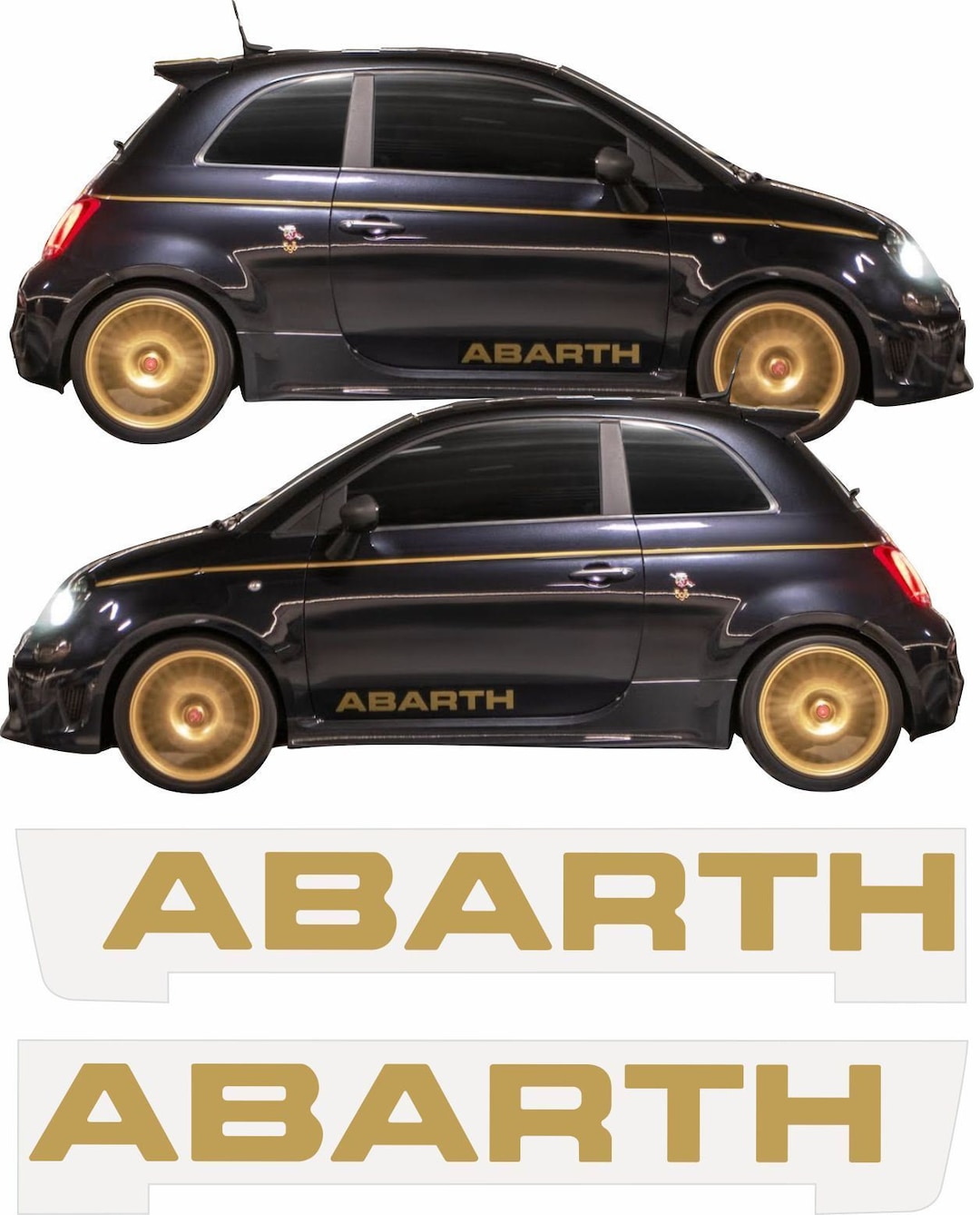 Fiat 595 Scorpioneoro Replacement Abarth Side Decals / Stickers Correct ...