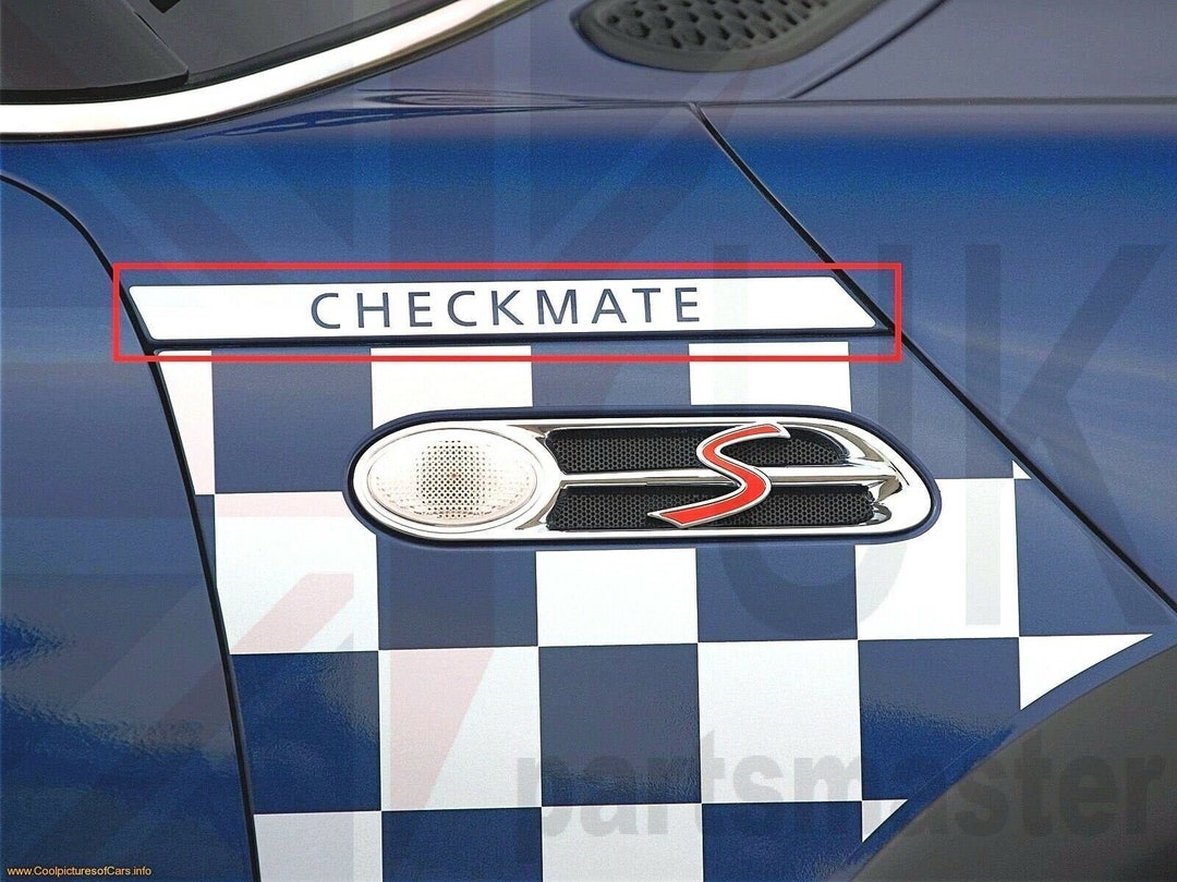 Mini R50 / R52 / R53 Cooper S Checkmate Seite Flügel Scuttle Decals ...