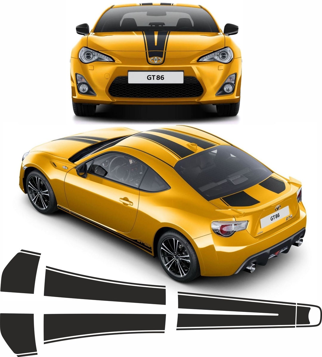Toyota GT86 OTT over the top Stripes genaues Fabrikformat Streifen ...