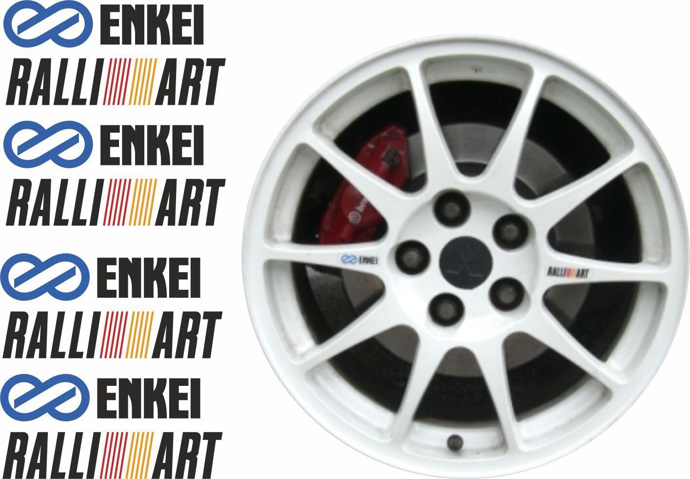 Mitsubishi Evolution 5 / 6 Replacement enkei / ralliart Wheel Decals ...