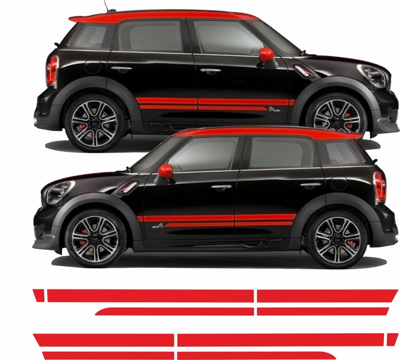 Mini R60 Countryman Cooper S / JCW Dual Sport Side Stripes / Stickers ...