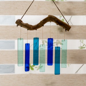 Stained Glass Wind Chime for Window Decor Boho Farmhouse Style F67 - Etsy