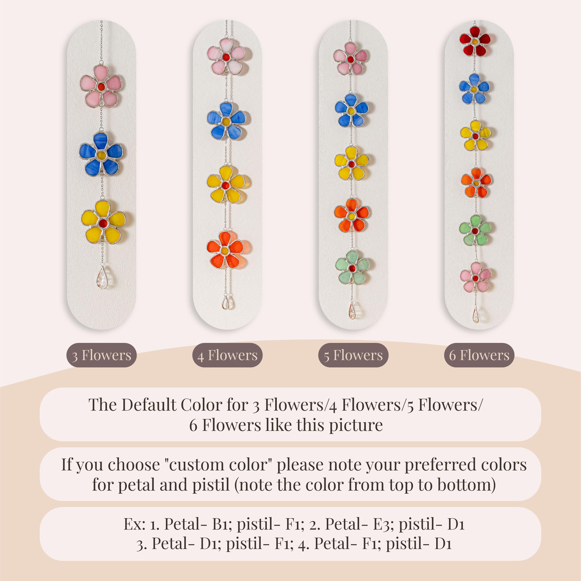 String of Flower Garland, Flower Suncatcher, Window Sun Art, Stained ...