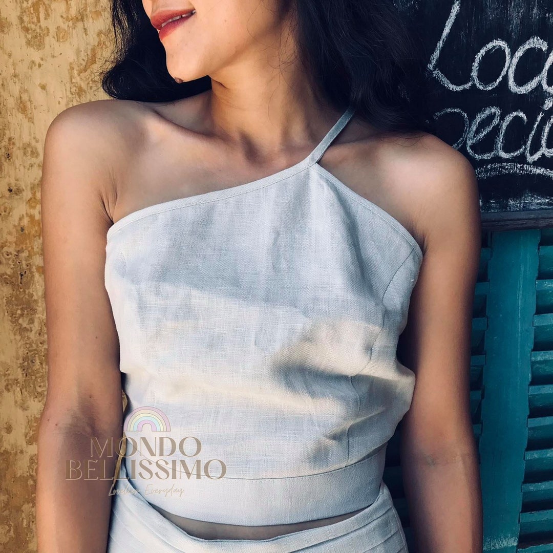 Custom Linen Top, White Linen Bralette, Linen Clothing, Sexy Linen Tank ...