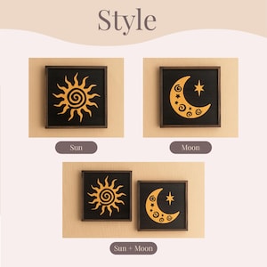 Sun Moon Wood Decor, Moon Decor, Decorative Wall Art, Scandinavian ...