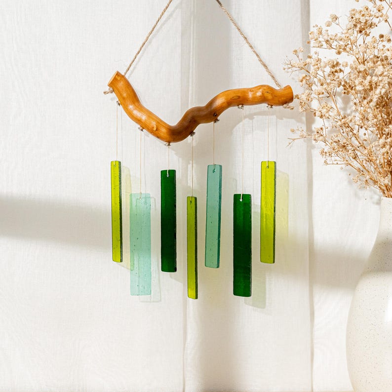 Stained Glass Wind Chime for Window Decor Boho Farmhouse Style F67 - Etsy