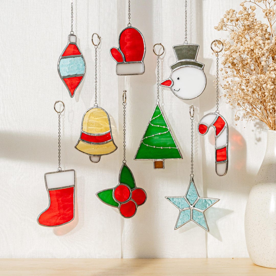 Stained Glass Christmas Ornament, Art Glass Ornament, Holiday Decor ...