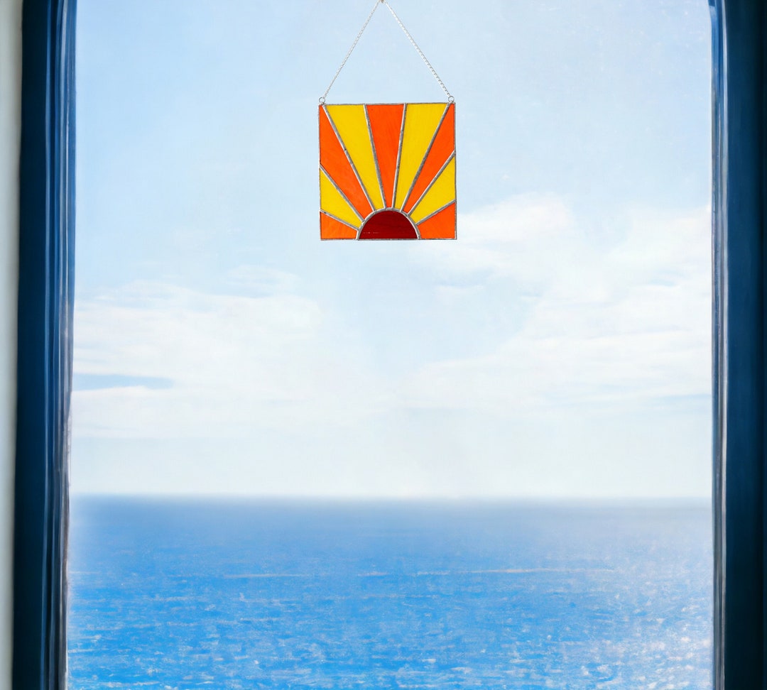 Sun Stained Glass, Windows Decor, Handmade Art, Sun Suncatcher, Window ...